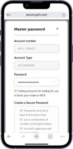 How to change the MT4 password