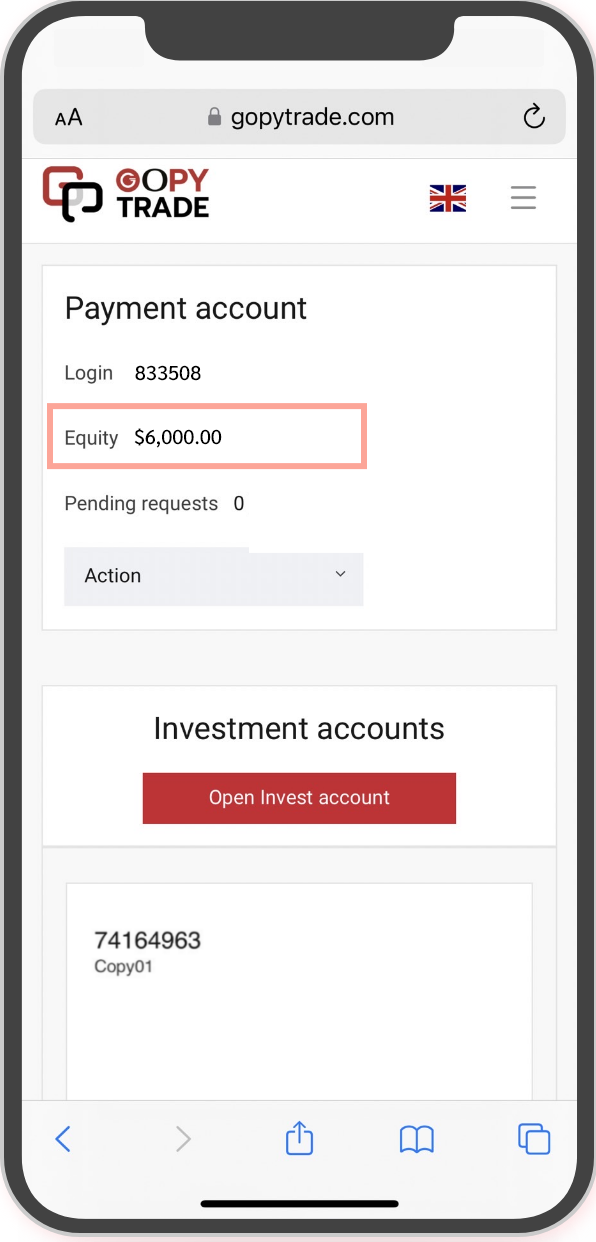 How to deposit and distribution money master account for copy trade?