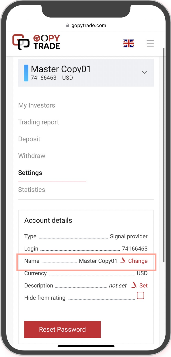 How to start copy trade account for master account?