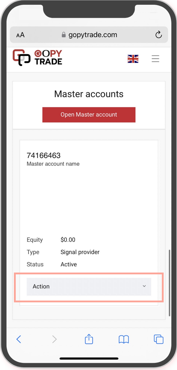 How to start copy trade account for master account?