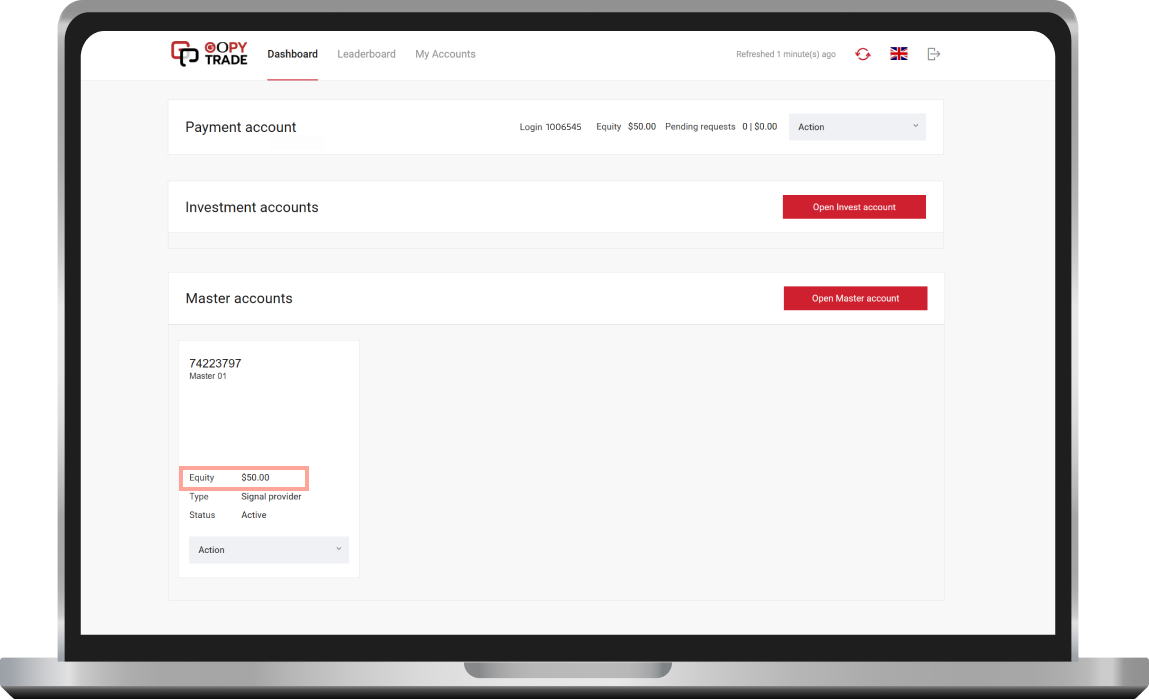 How to withdrawal for master account