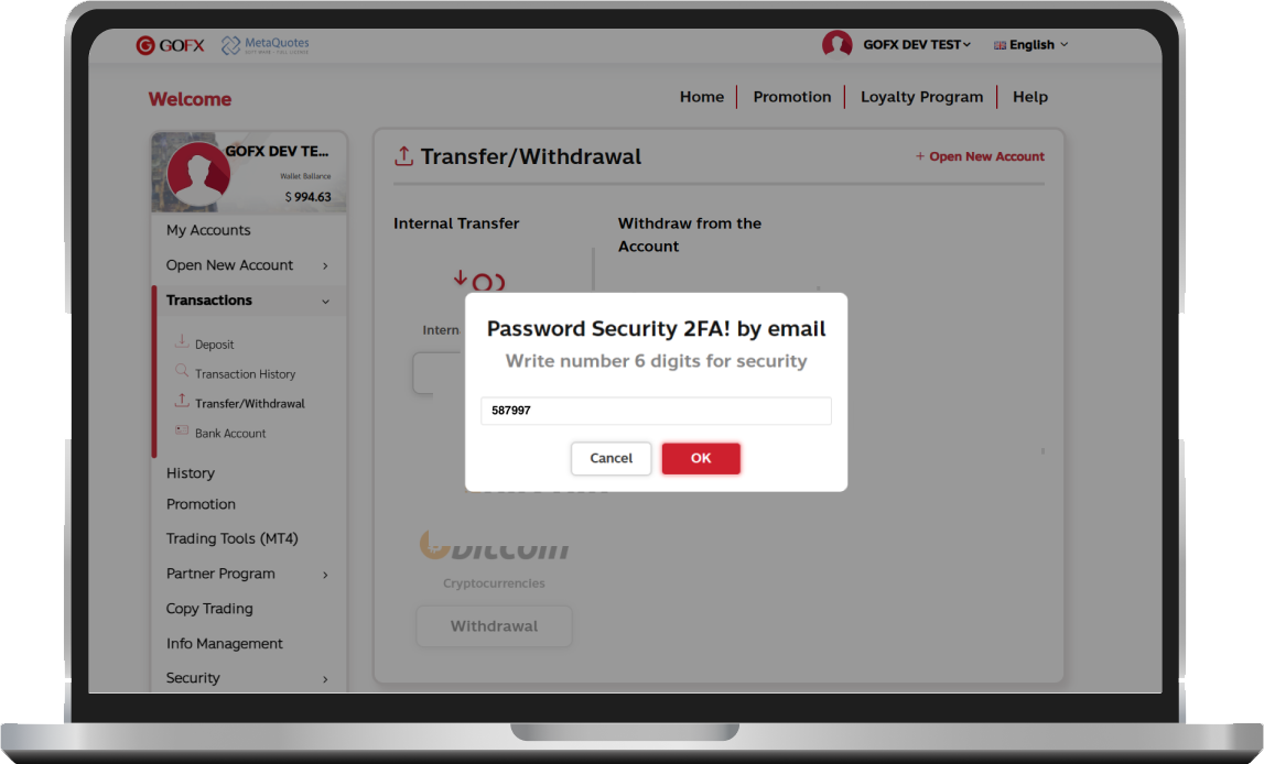 How to withdrawal for investor account